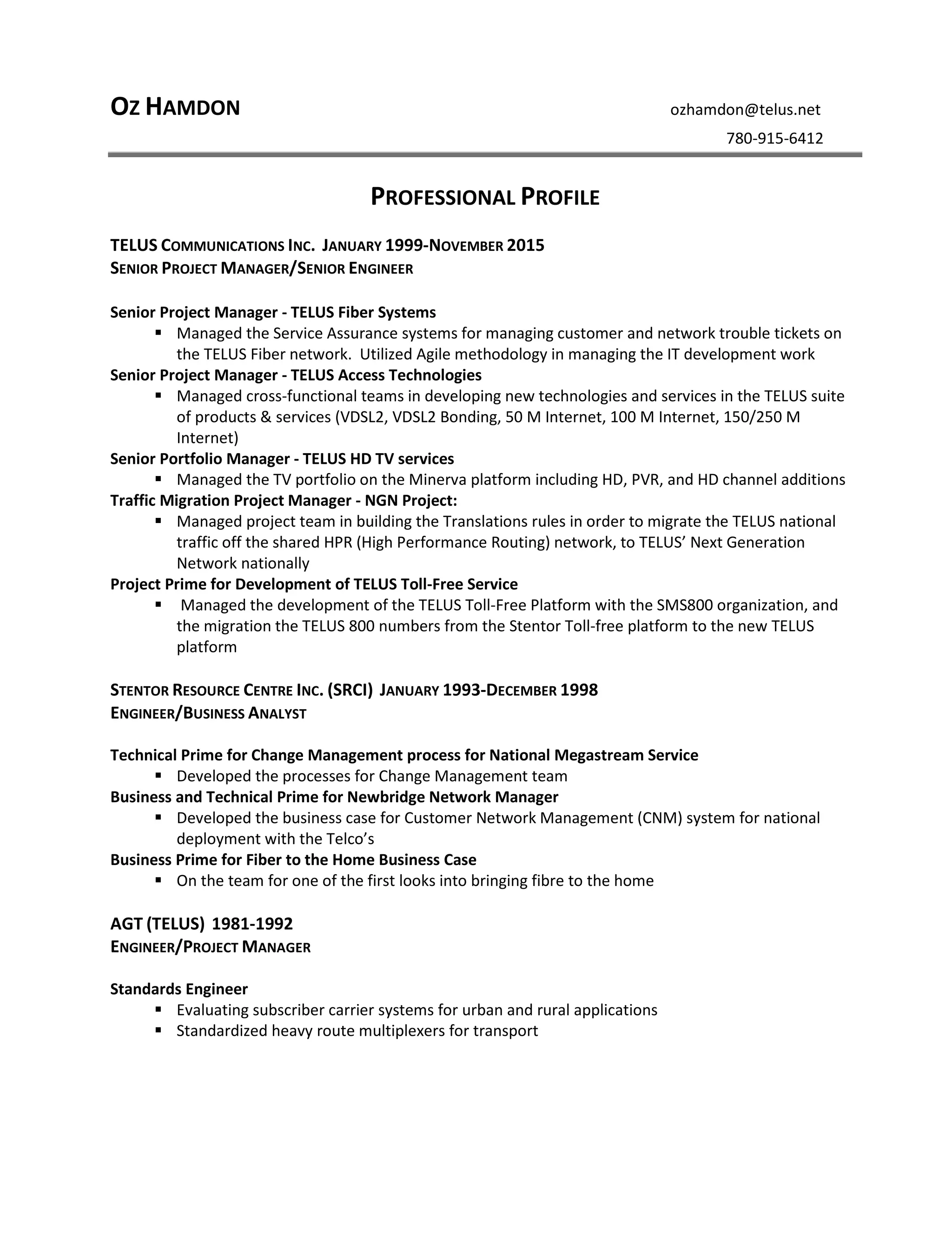 Oz Hamdon Resume 2016 | PDF