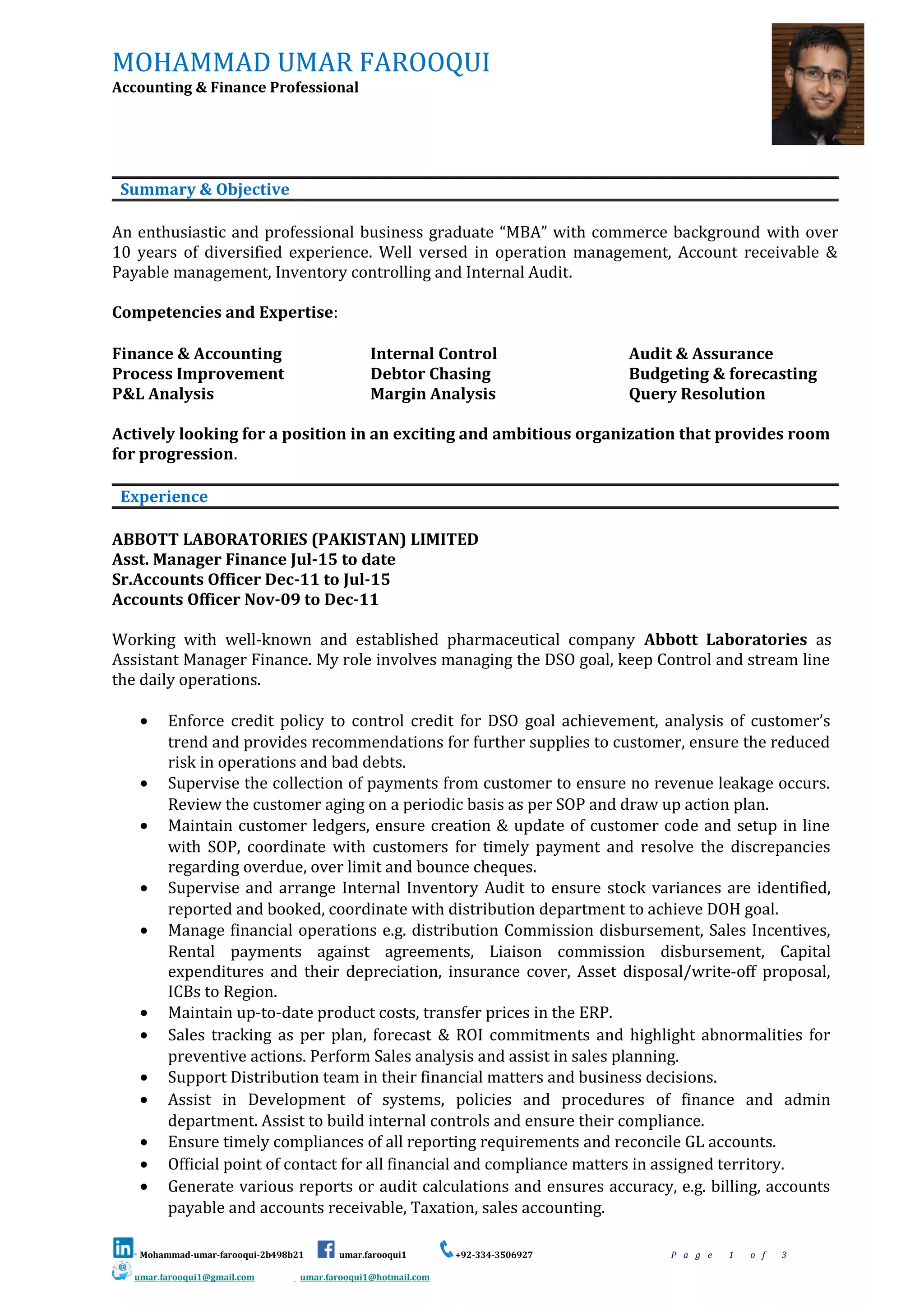 CV Umar Farooqui | PDF