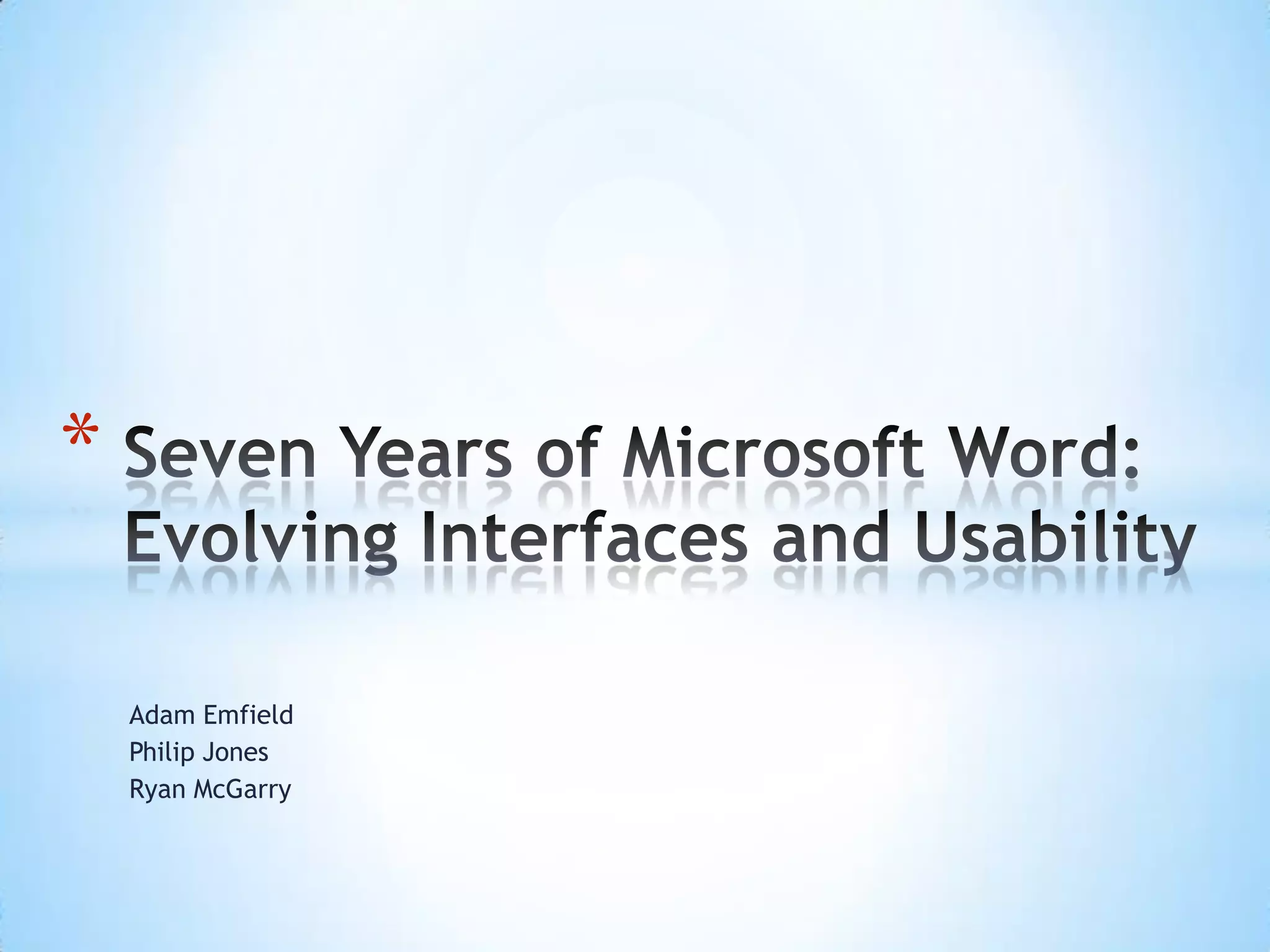 MS Word Version Comparison | PPT