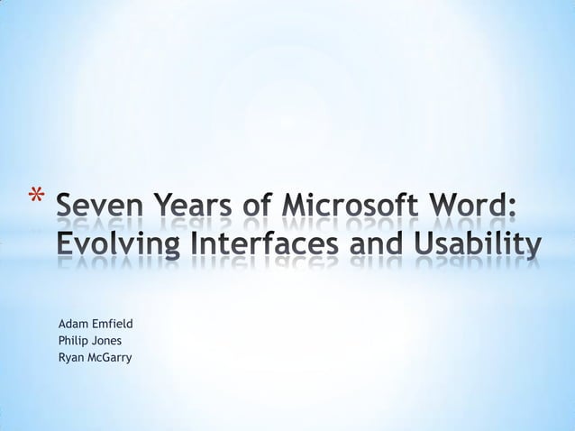 MS Word Version Comparison | PPT