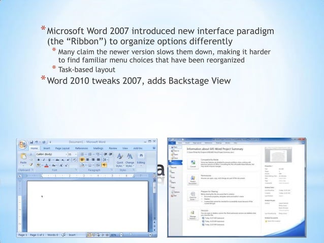 MS Word Version Comparison | PPT