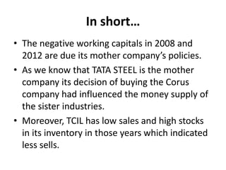 Working capital management at TCIL | PPTX