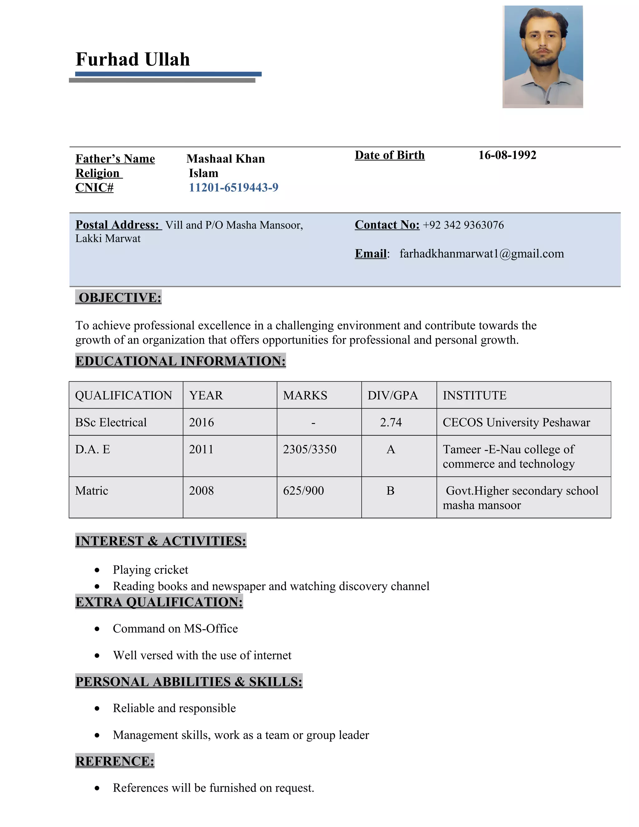 farhad cv | DOC