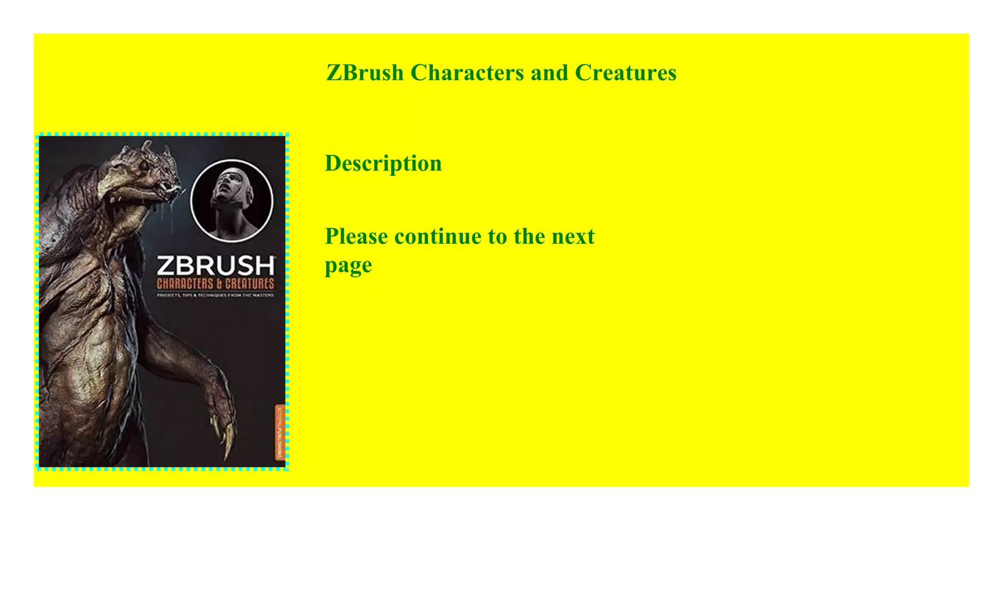 ZBrush Characters and Creatures P.D.F_EPUB | PDF