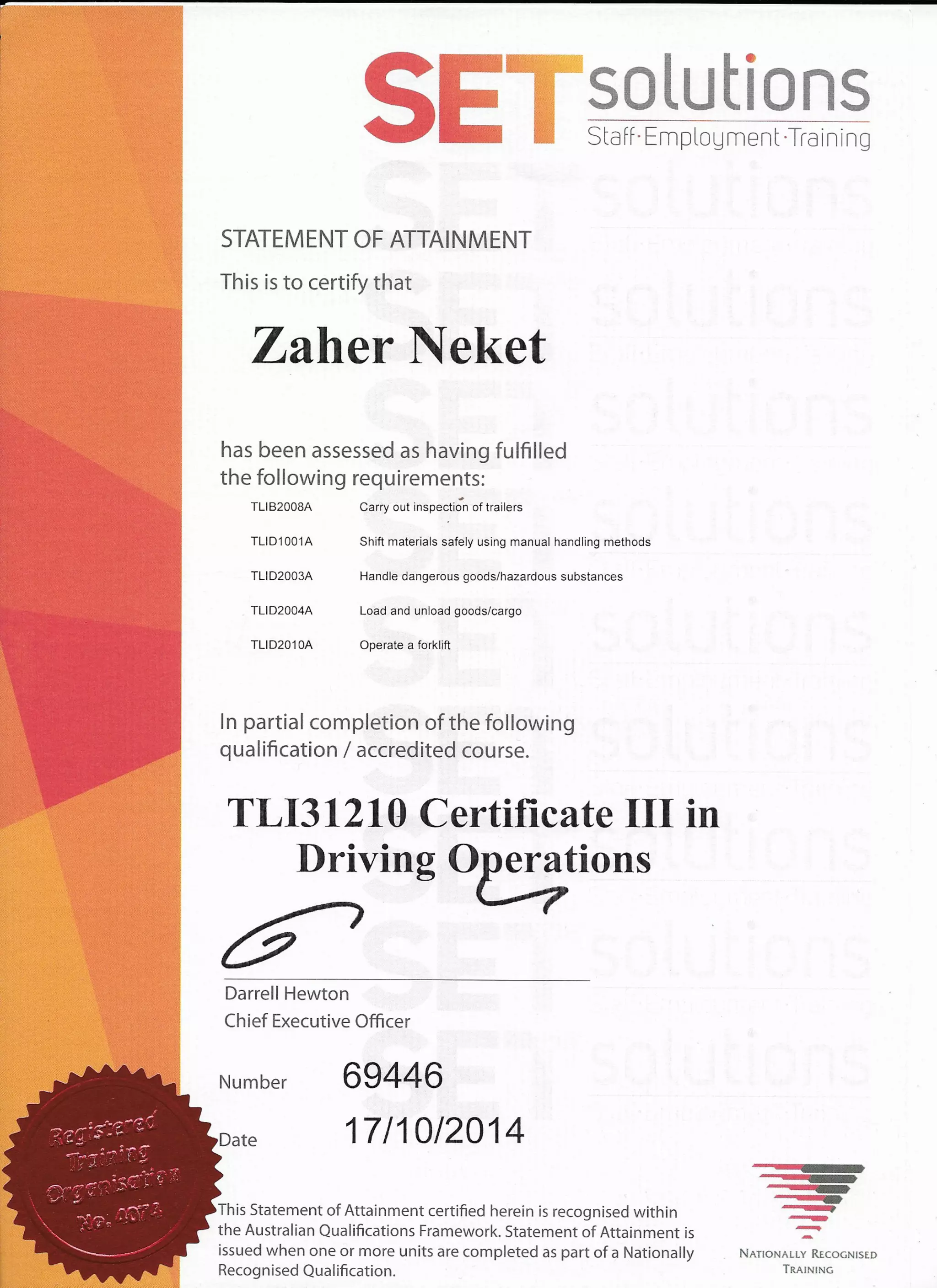 Cert III Driving Operations | PDF