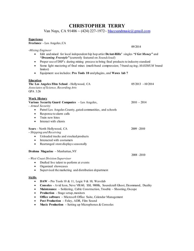 CHRISTOPHER TERRY Resume | DOCX