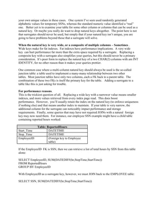 Natural vs.surrogate keys | PDF