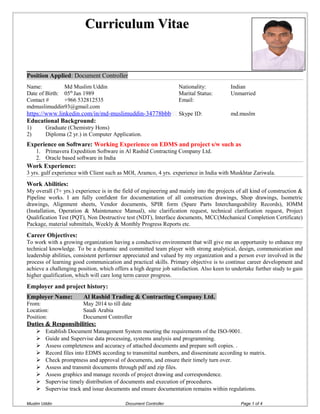 MUSLIM Curriculum Vitea | PDF