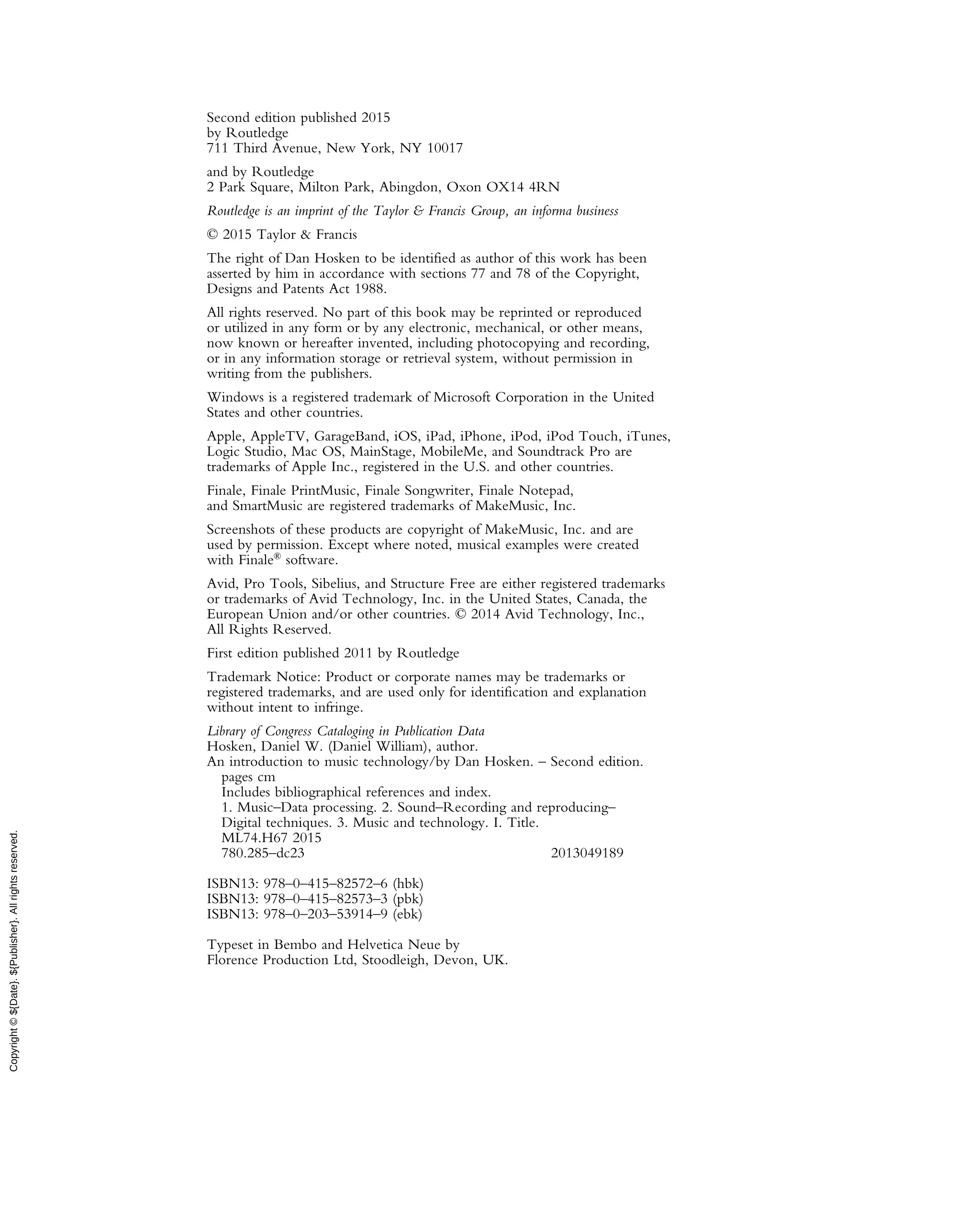 An Introduction to Music Technology 2nd Edition Dan Hosken | PDF