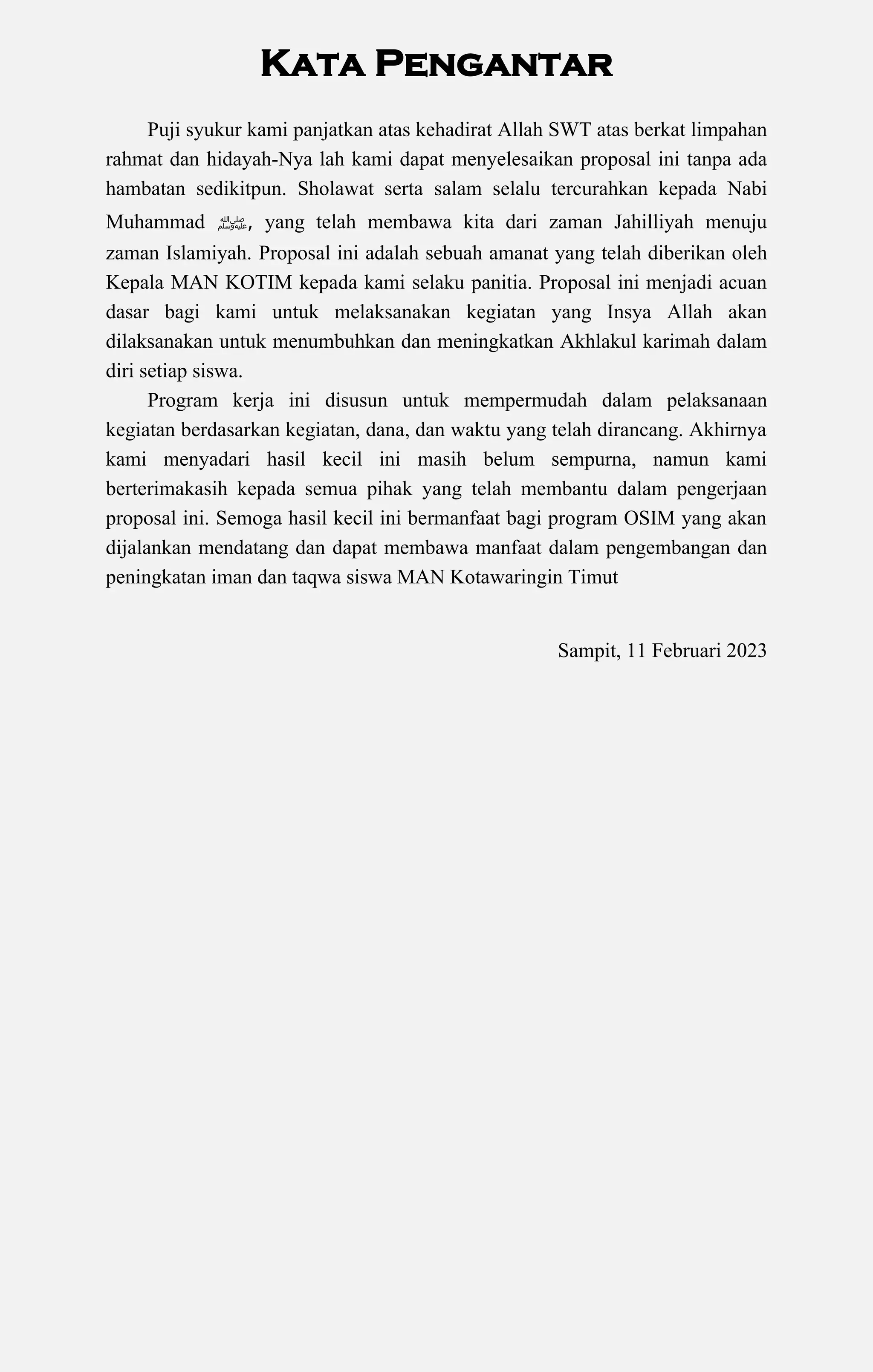 PROPOSAL PERINGATAN ISRO DAN MI'RAJ NABI | PDF