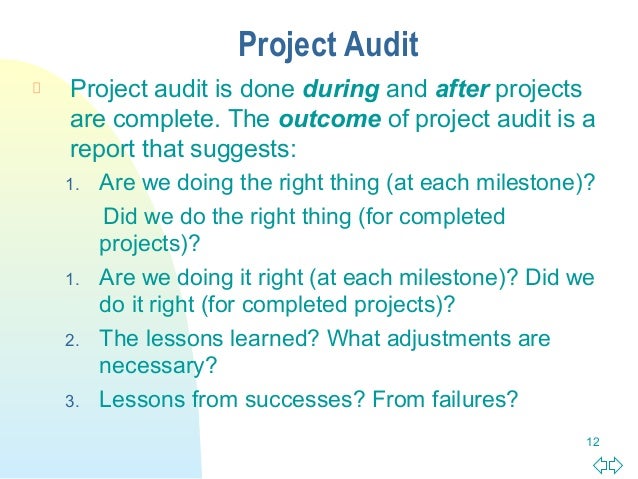 Undertaking a successful project audit: project audit examples – ICDK