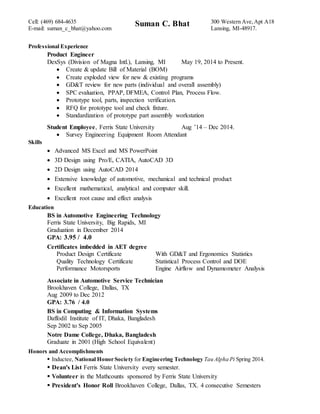 Suman Bhat Resume | DOCX