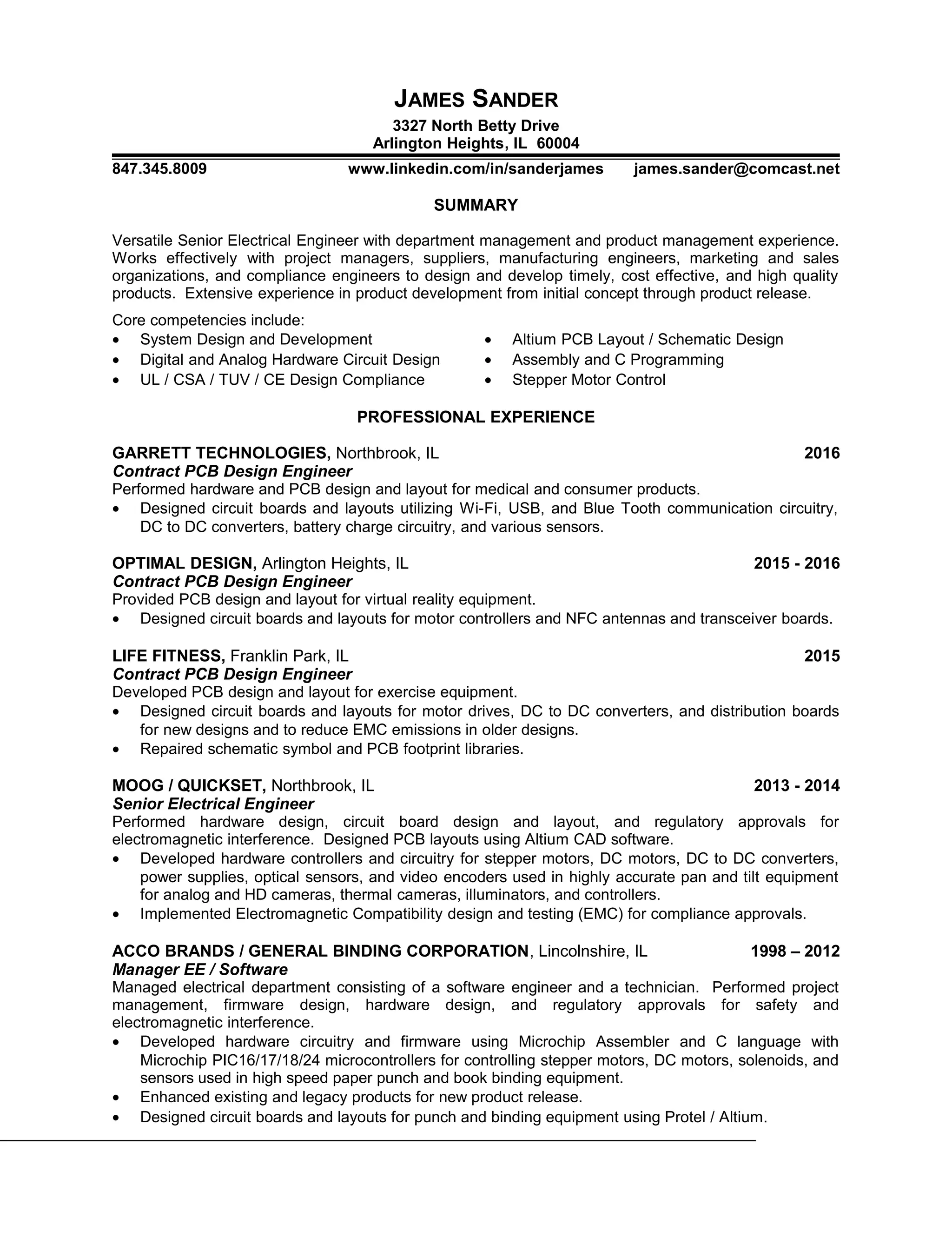 James Sander Resume | DOC