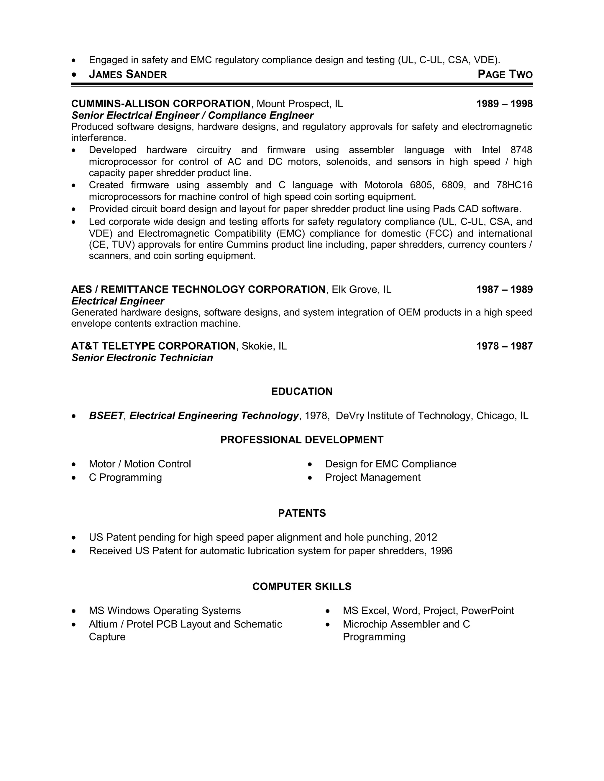 James Sander Resume | DOC