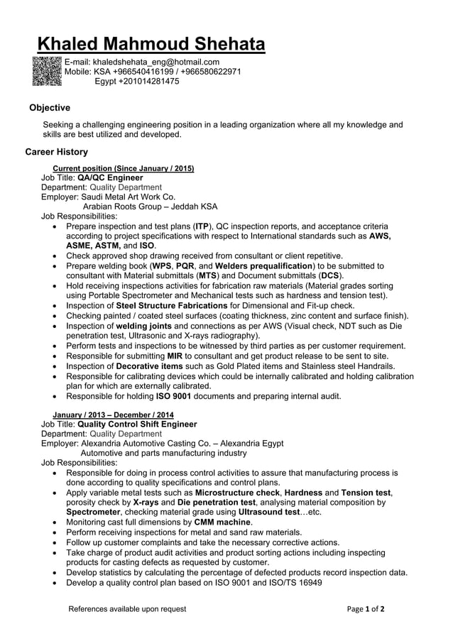 khaled Updated Resume | PDF | Manufacturing Industry | Industries