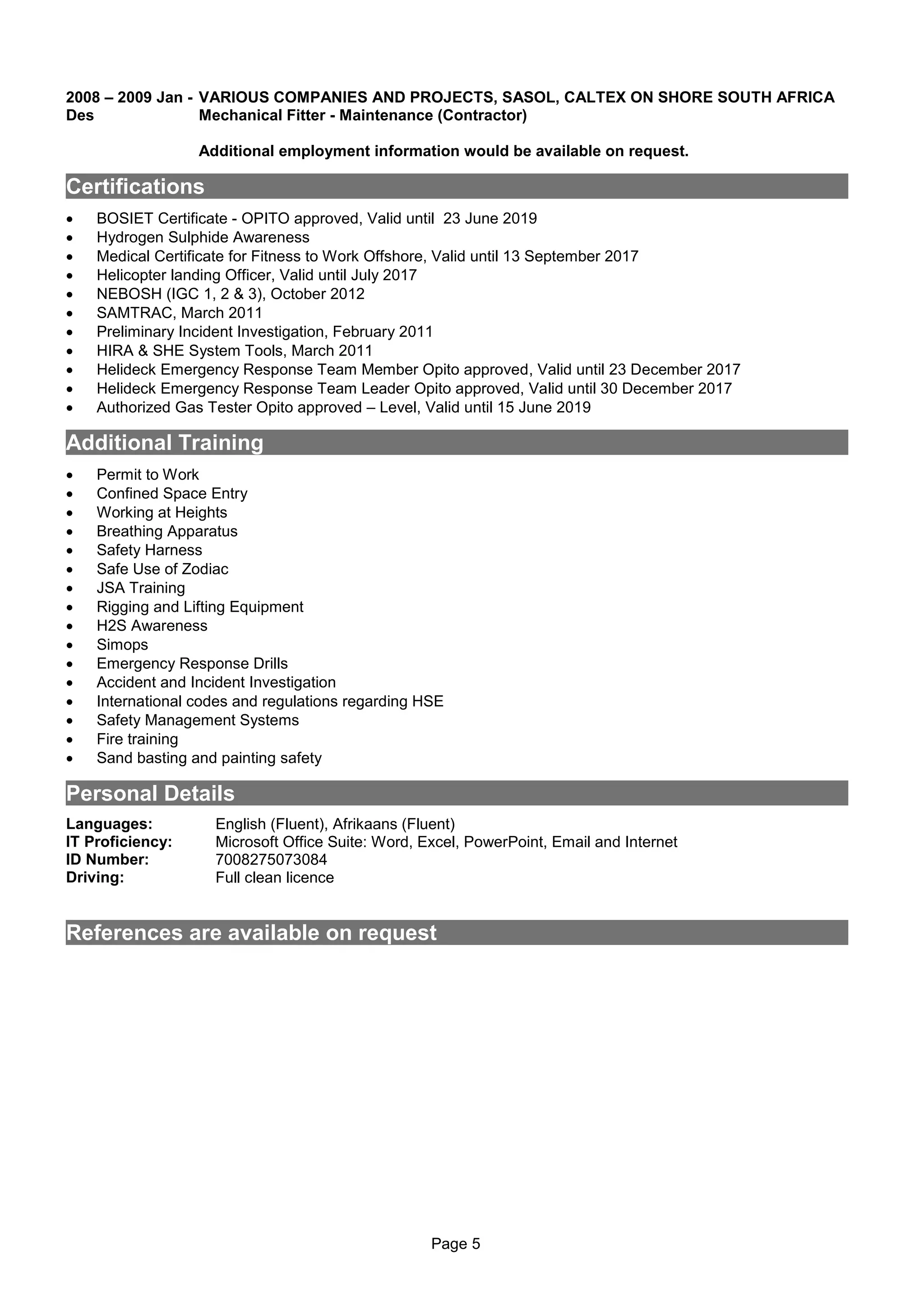 Daniel Louw-CV (2) | PDF | Executive Leadership & Management | Business