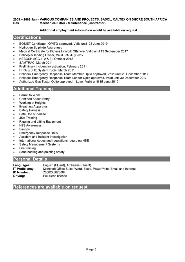 Daniel Louw-CV (2) | PDF | Executive Leadership & Management | Business