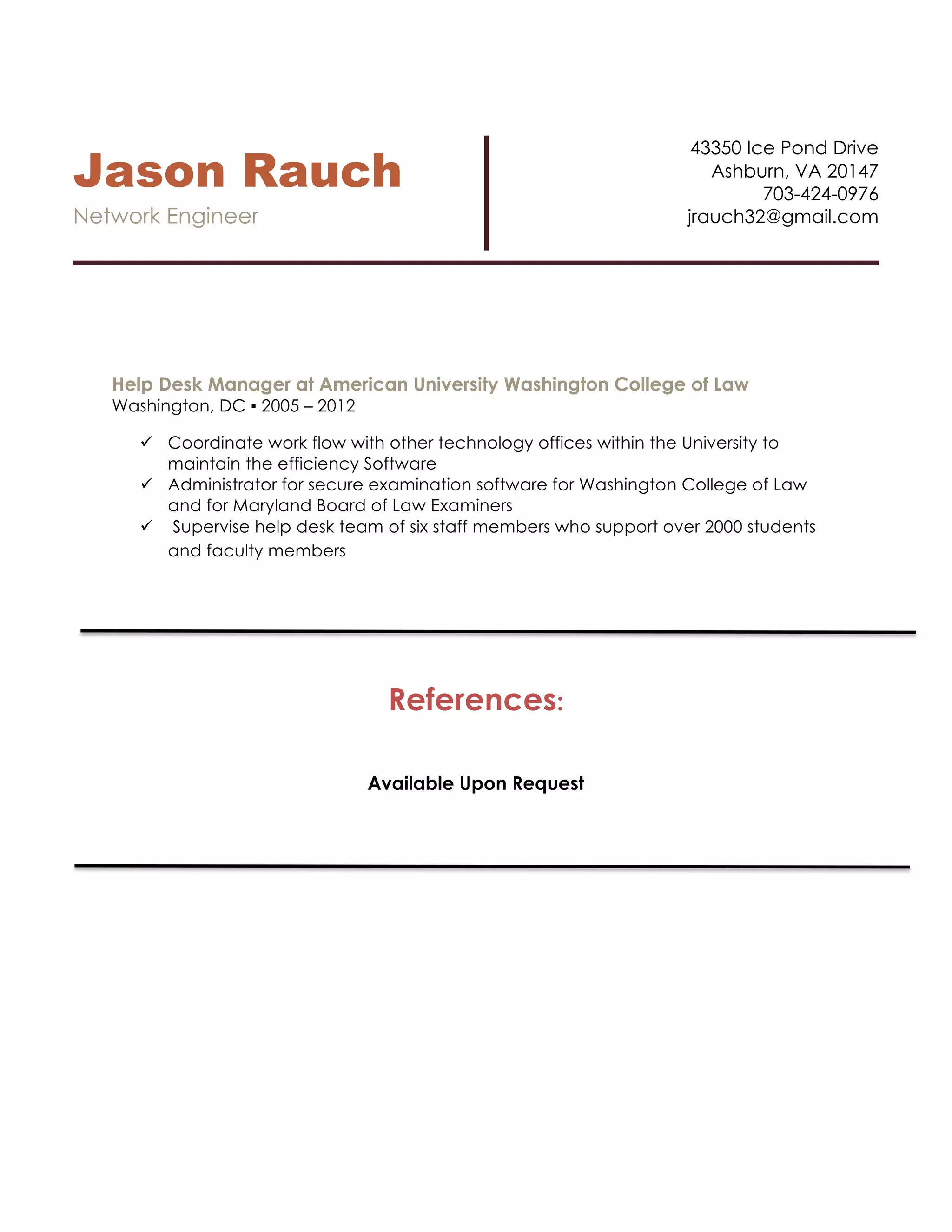 Jason Rauch Resume | PDF