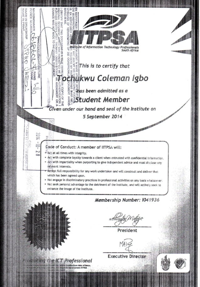 IITPSA STUDENT MEMBERSHIP CERT.PDF