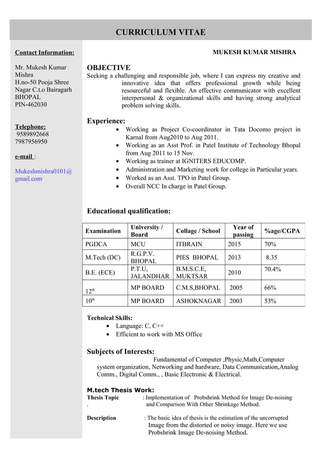 MUKESH RESUME NEW | DOC