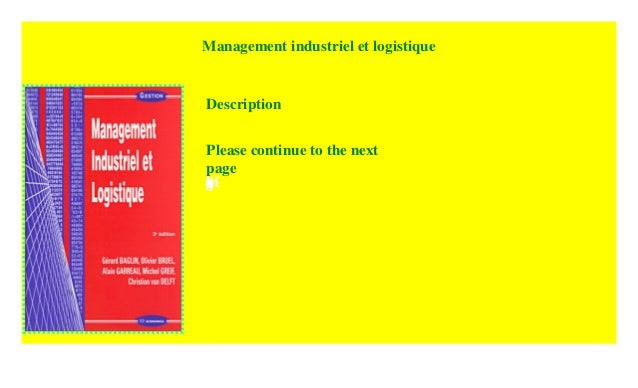 PDF Télécharger Management Industriel et Logistique Gratuit PDF | PDFprof.com