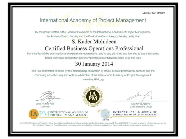 CBOP certificates | PPSX