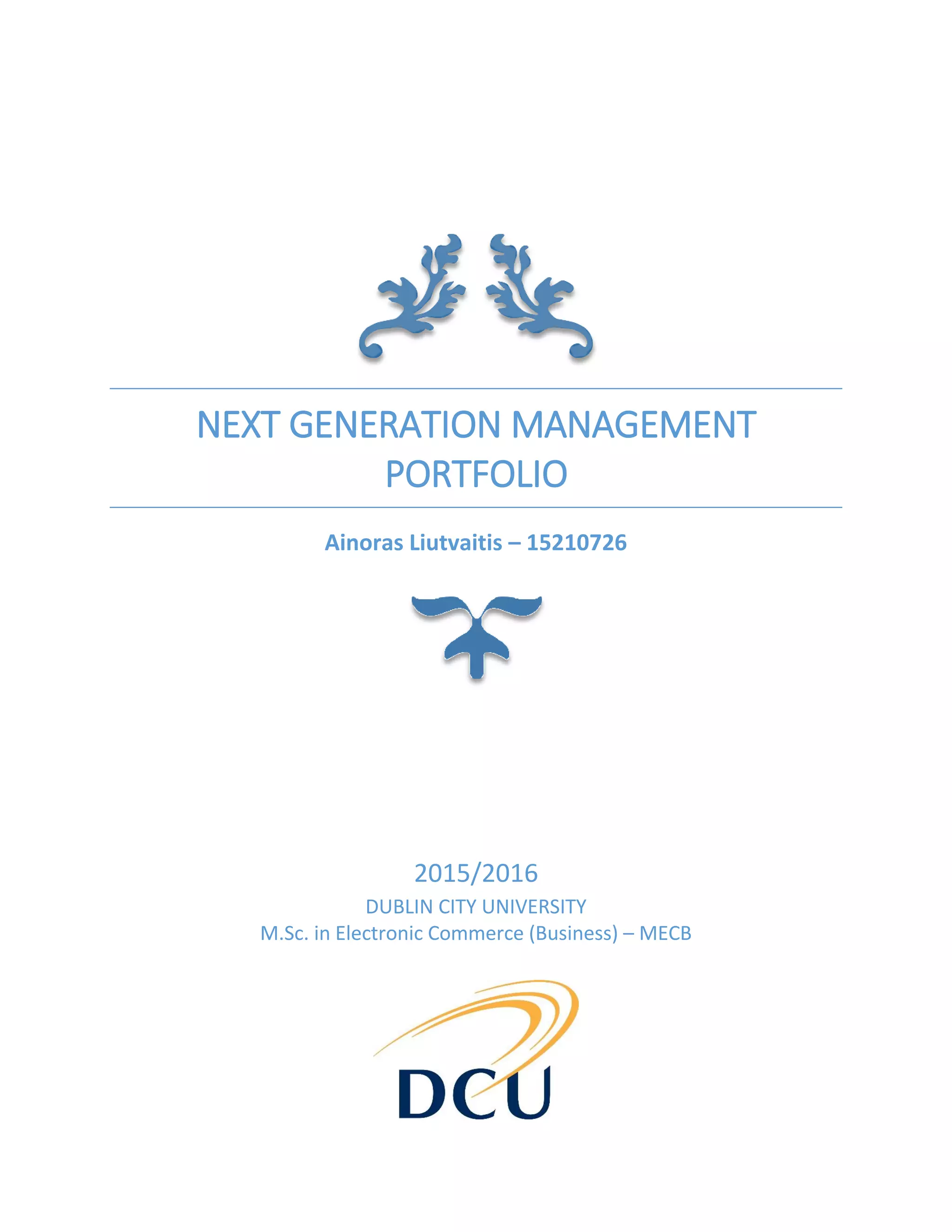 NGM062 - MECB - Overall Portfolio - Ainoras Liutvaitis | PDF