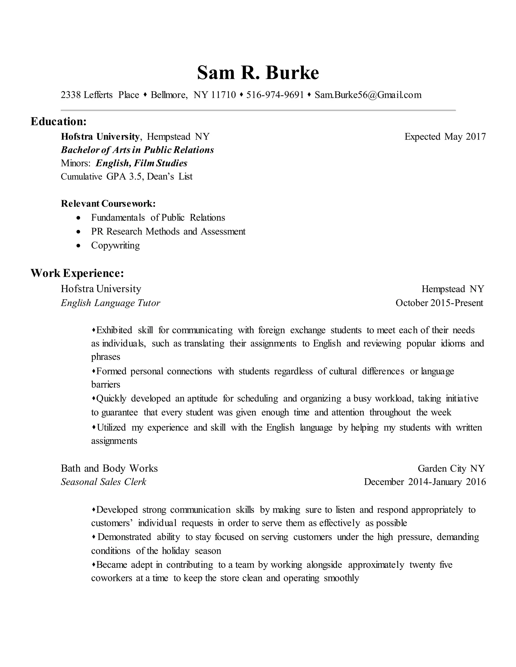 sam burke resume | DOCX