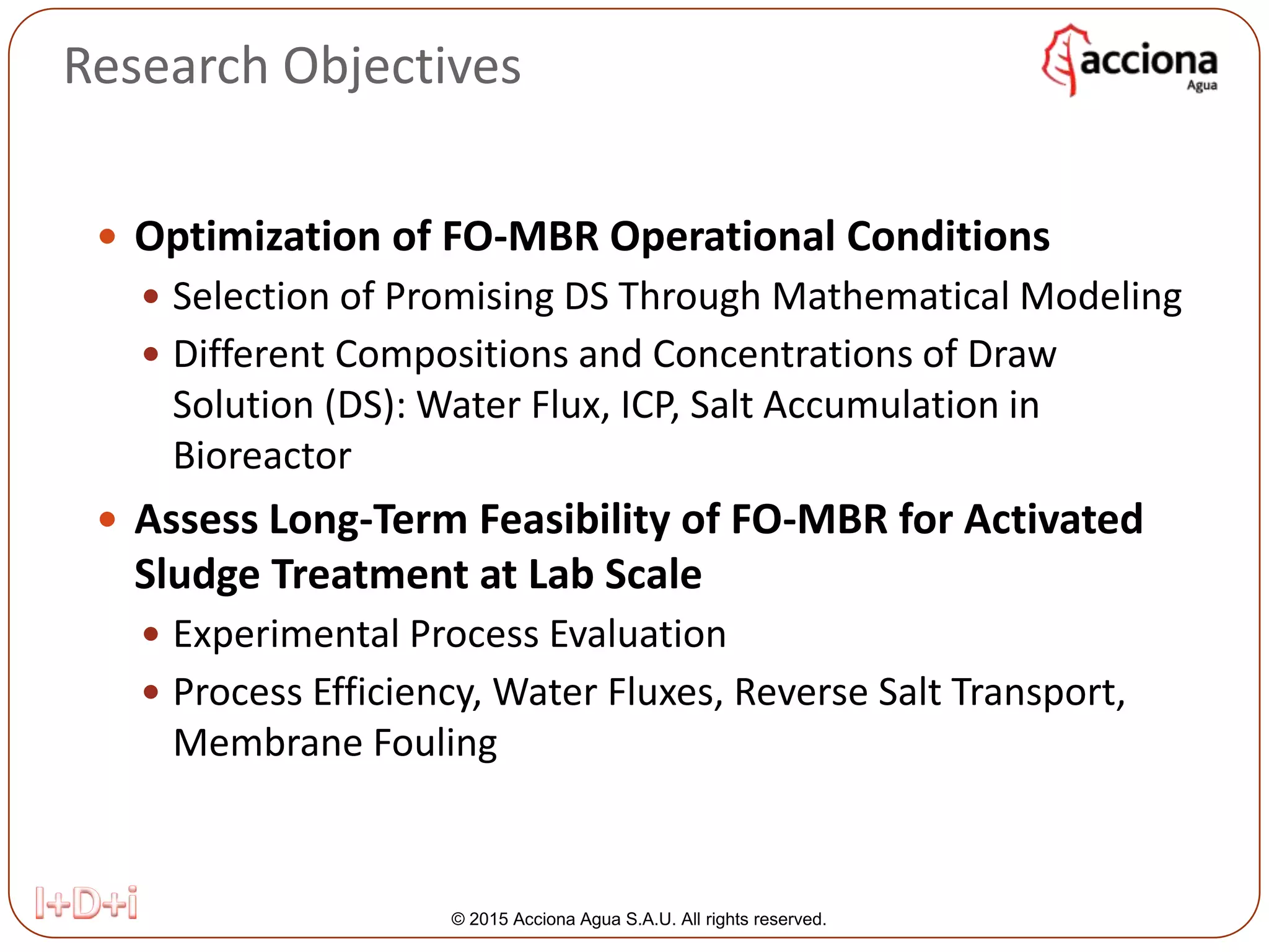 FULL-SCALE FEASIBILITY OF THE Forward Osmosis-MBR PROCESS FOR ...