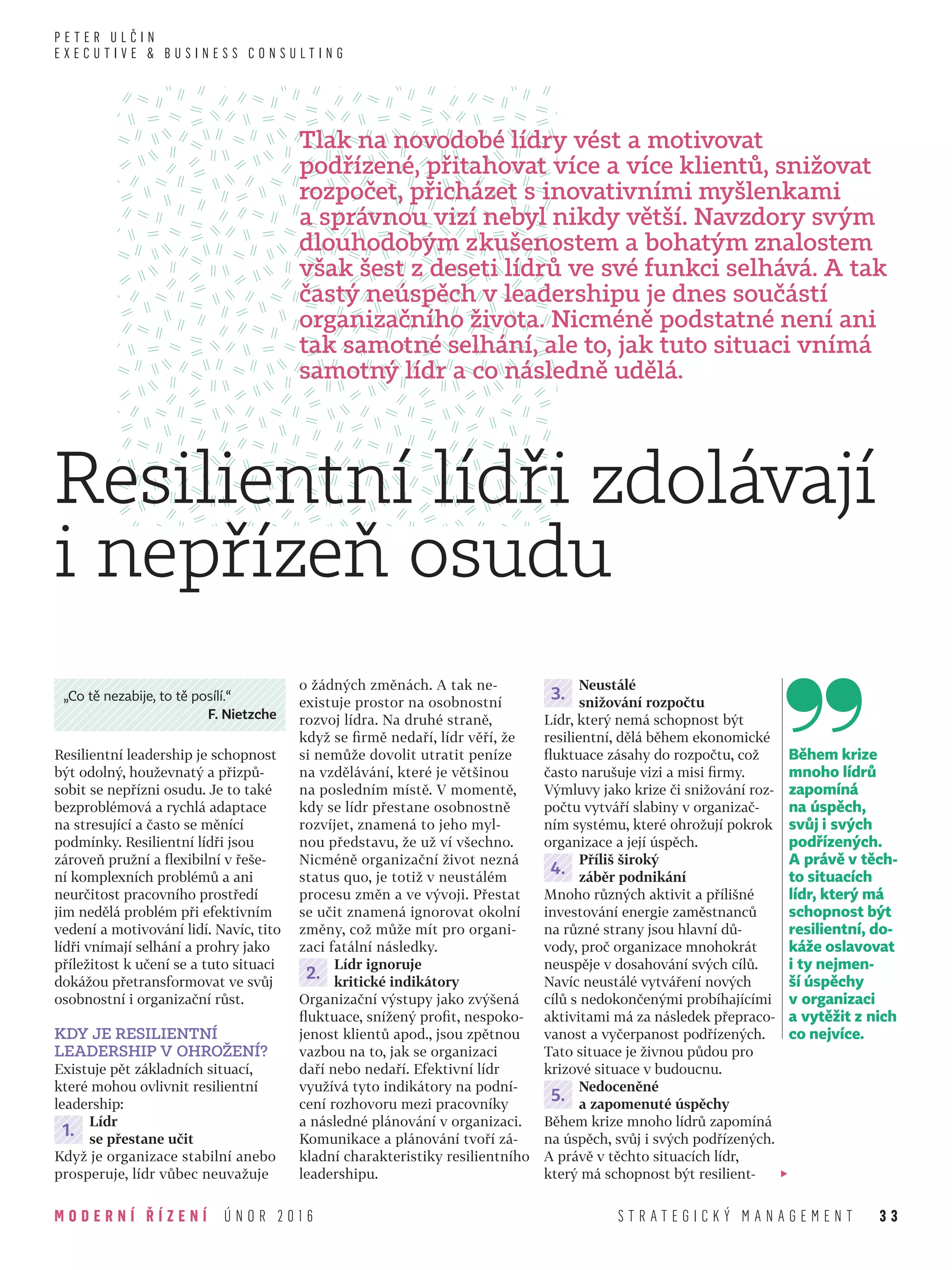 Resilient leadership CZ | PDF