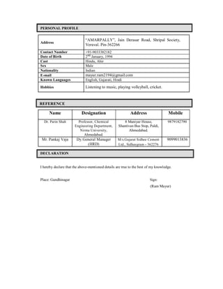 Mayur Ram-CV | PDF