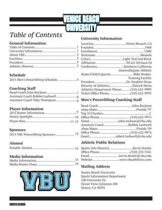 2015 VBU Media Guide MPL | PDF