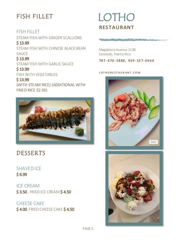 MENU LOTHO RERSTAURANT TITLE | PDF