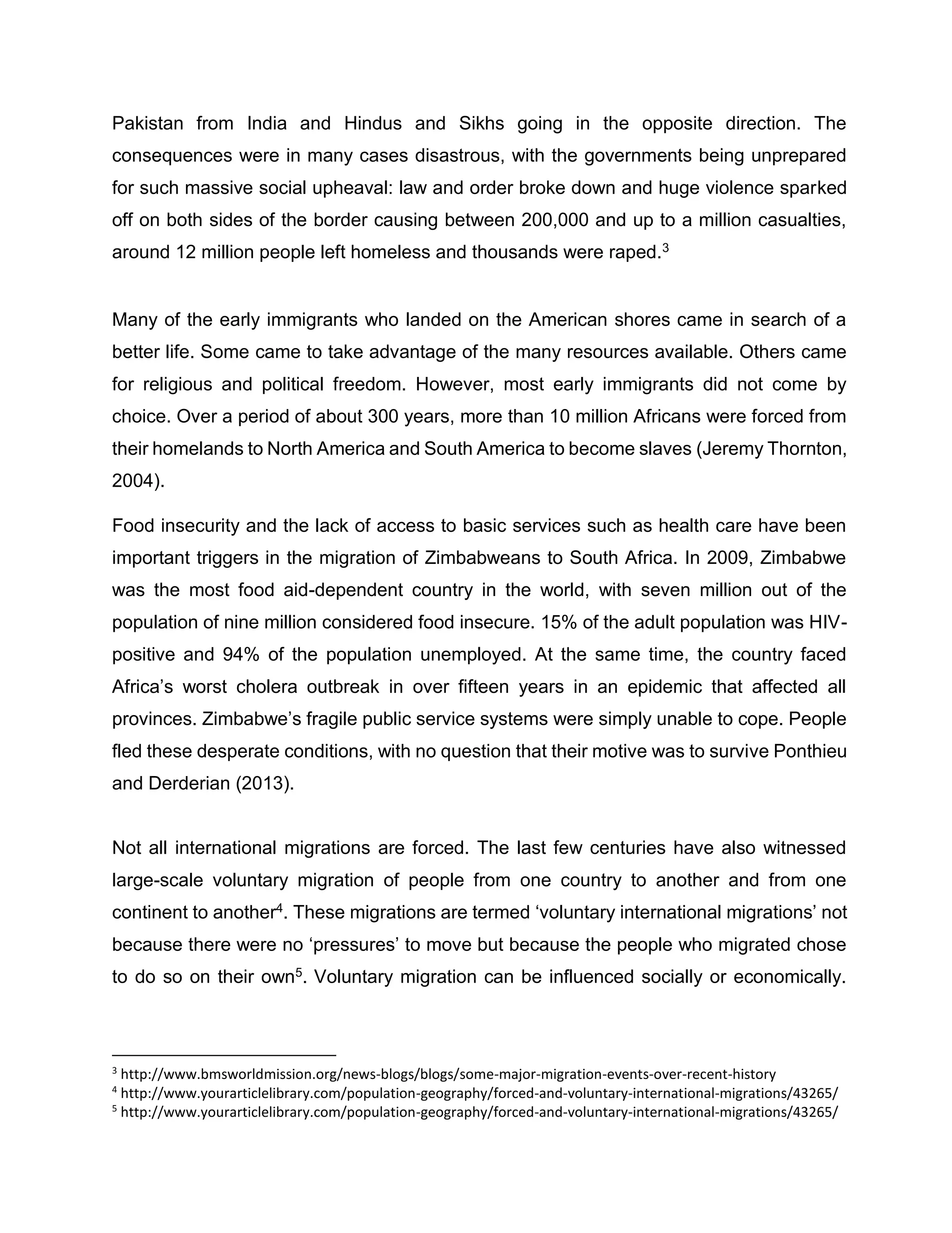 Voluntary and Forced Migration | PDF