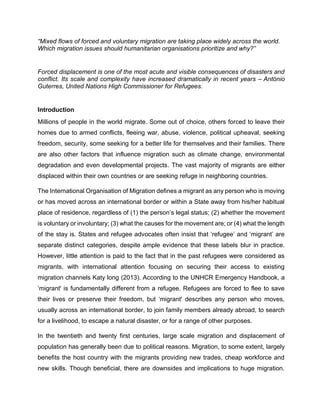 Voluntary and Forced Migration | PDF