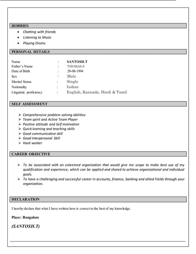 SANTOSH.T_resume | DOCX | Career Advice | Careers