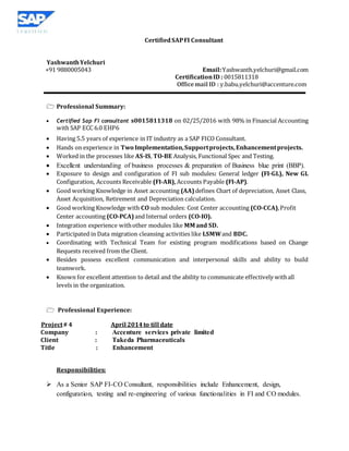 Certified SAP FICO Consultant | DOCX