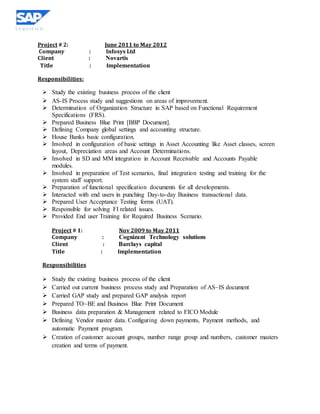 Certified SAP FICO Consultant | DOCX