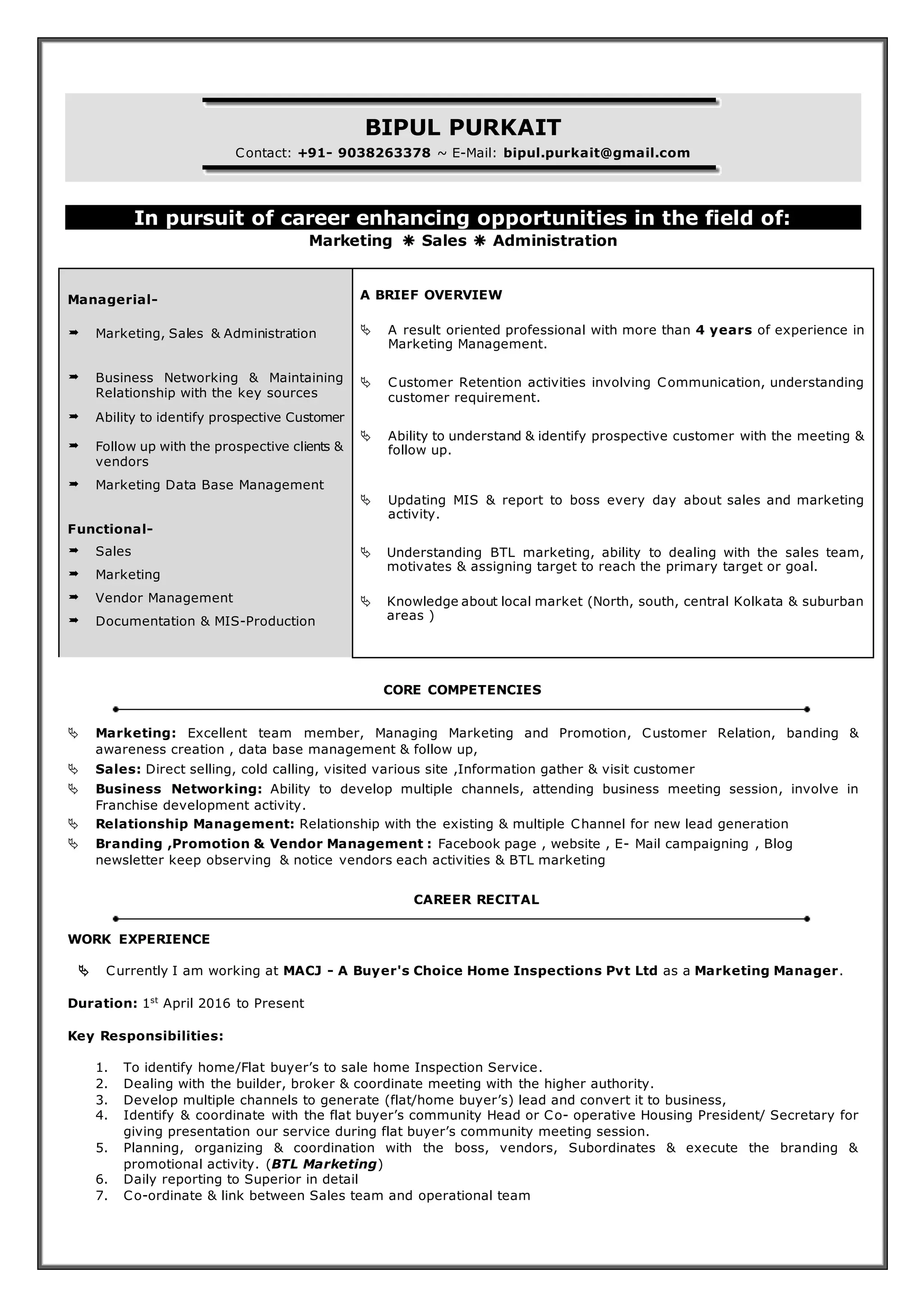 CV_Bipul Purkait oct 16 | PDF