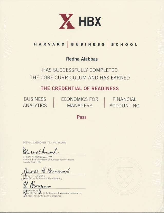 Harvard Core Certificate Harvard Core Certificate