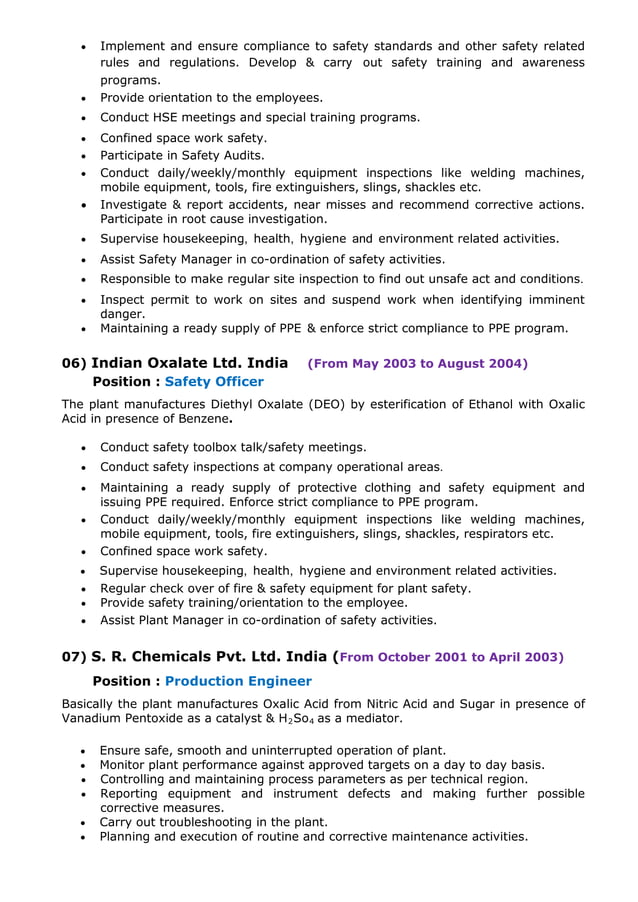 HSE Engineer Resume | PDF