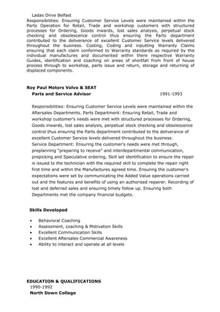 Paul Godfrey-Watson CV June 2015 | DOC | Automotive Industry | Industries