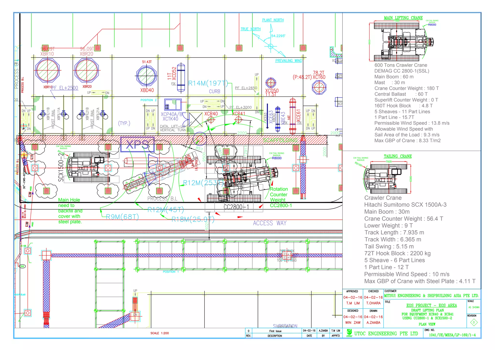 Lifting Plan for INSTALLATION XCR40 & XCR41 by using Crawler Crane ...