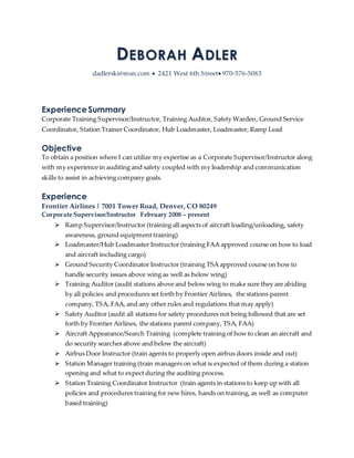 Deborah Adler Resume | DOCX