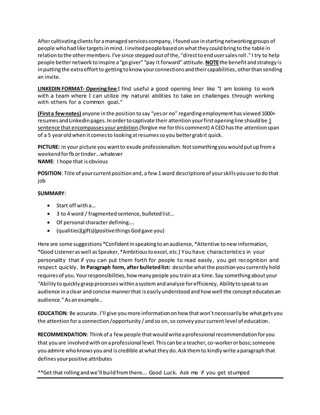 Linkedin Format | DOCX