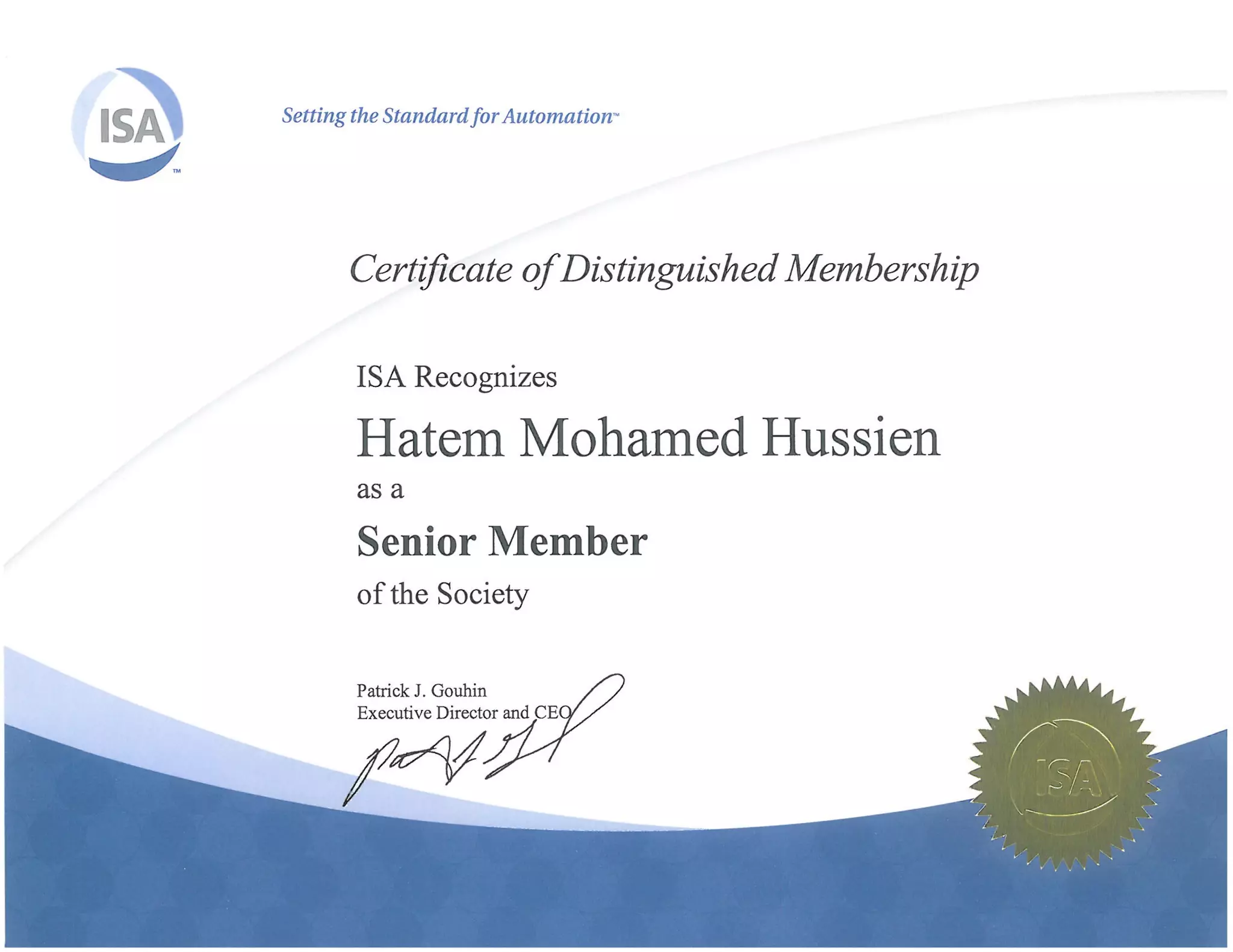 ISA Senior Member Certificate2 | PDF