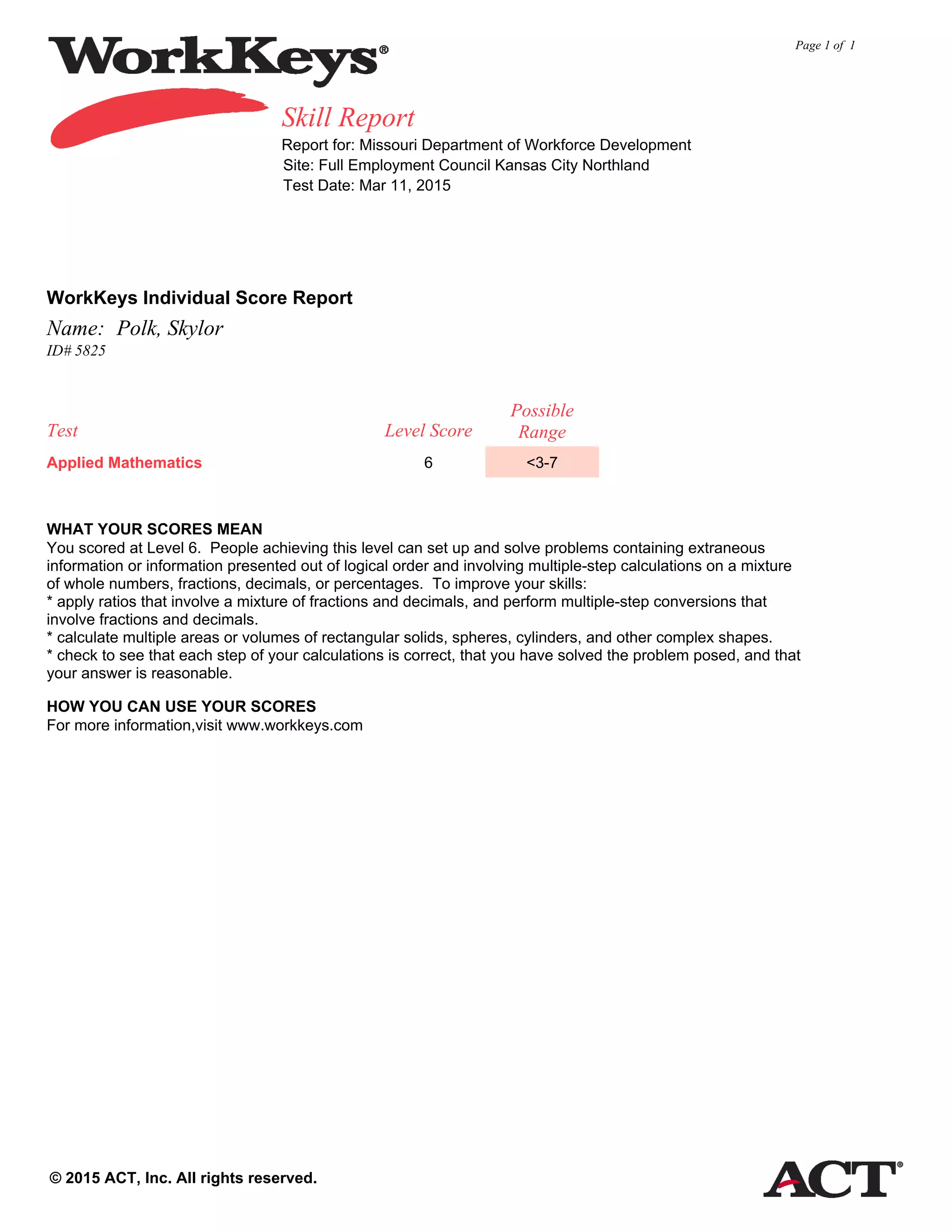 WorkKeys2 | PDF | Standardized Testing | Educational Assessment