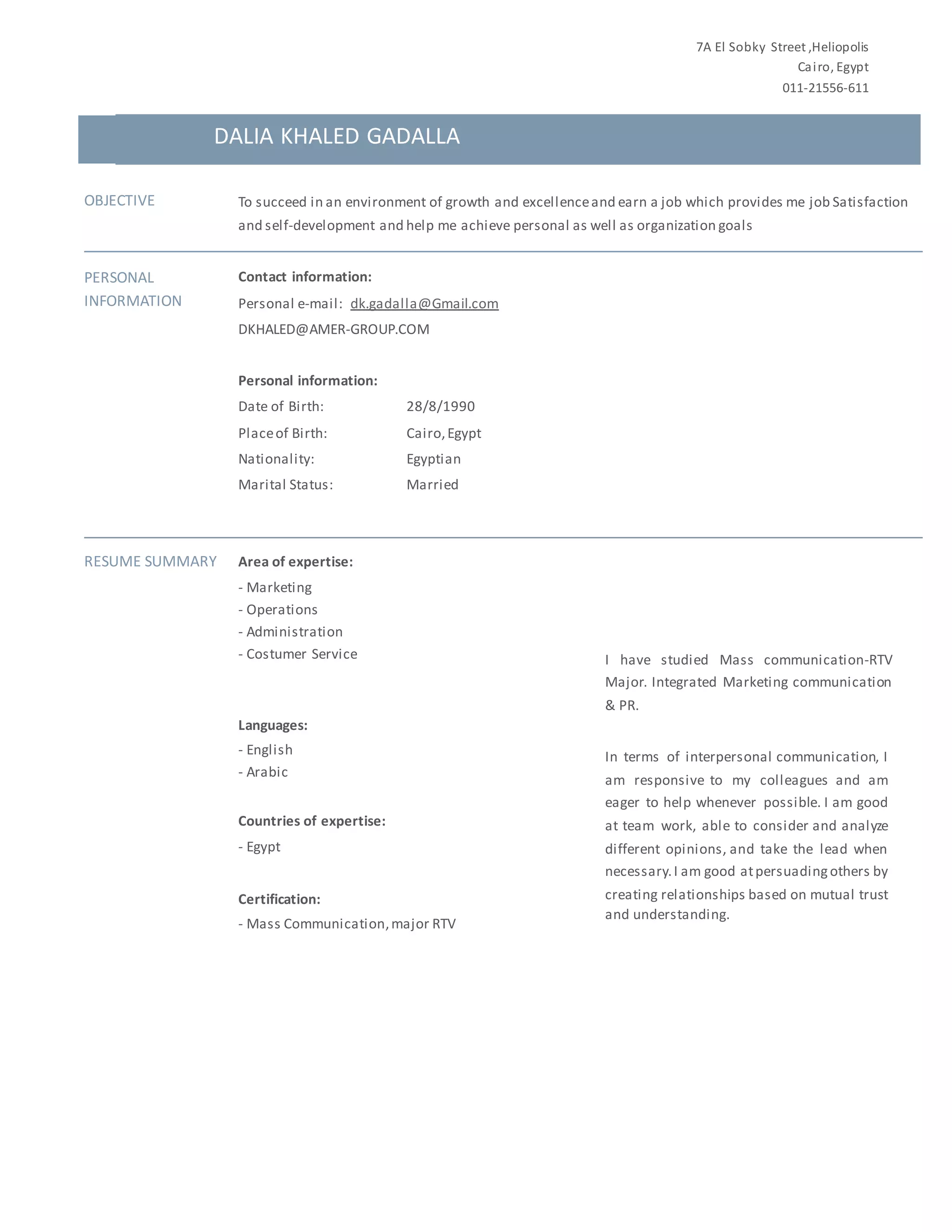 Dalia Gadalla CV | DOCX