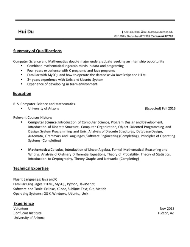 HDu Resume 09-20-2016 | PDF