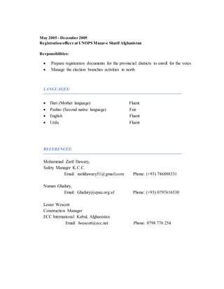 Abdul Satar CV | DOCX